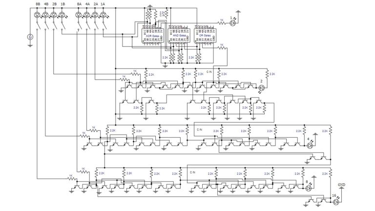 4 Bit Calculator | Built Using Individual Transistors