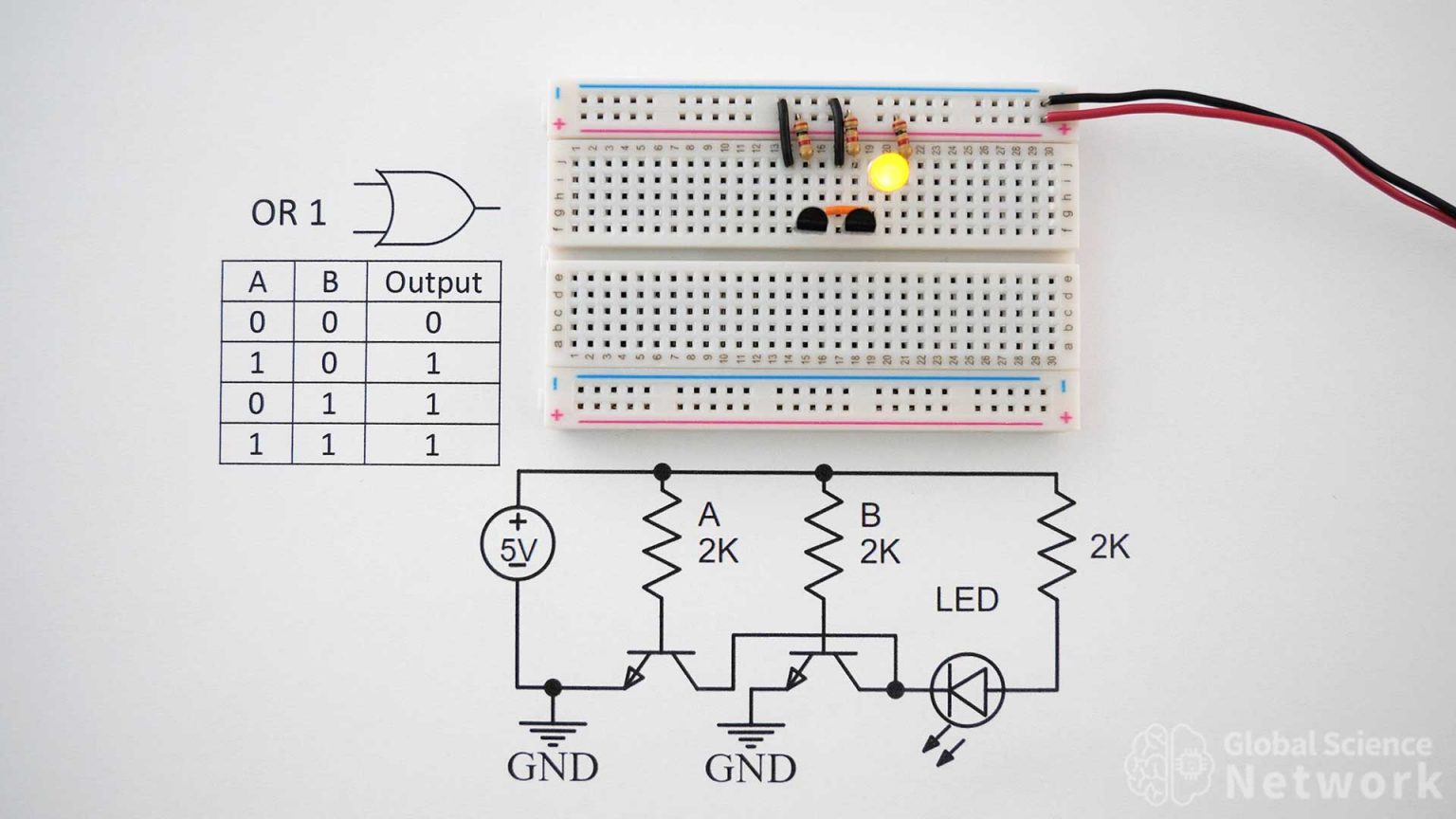 Or Gate Examples Built Using Individual Transistors