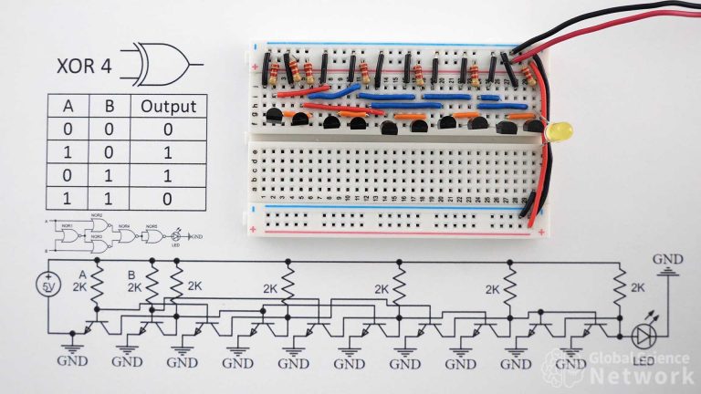 XOR Gate, Exclusive OR Gate | Built with Transistors